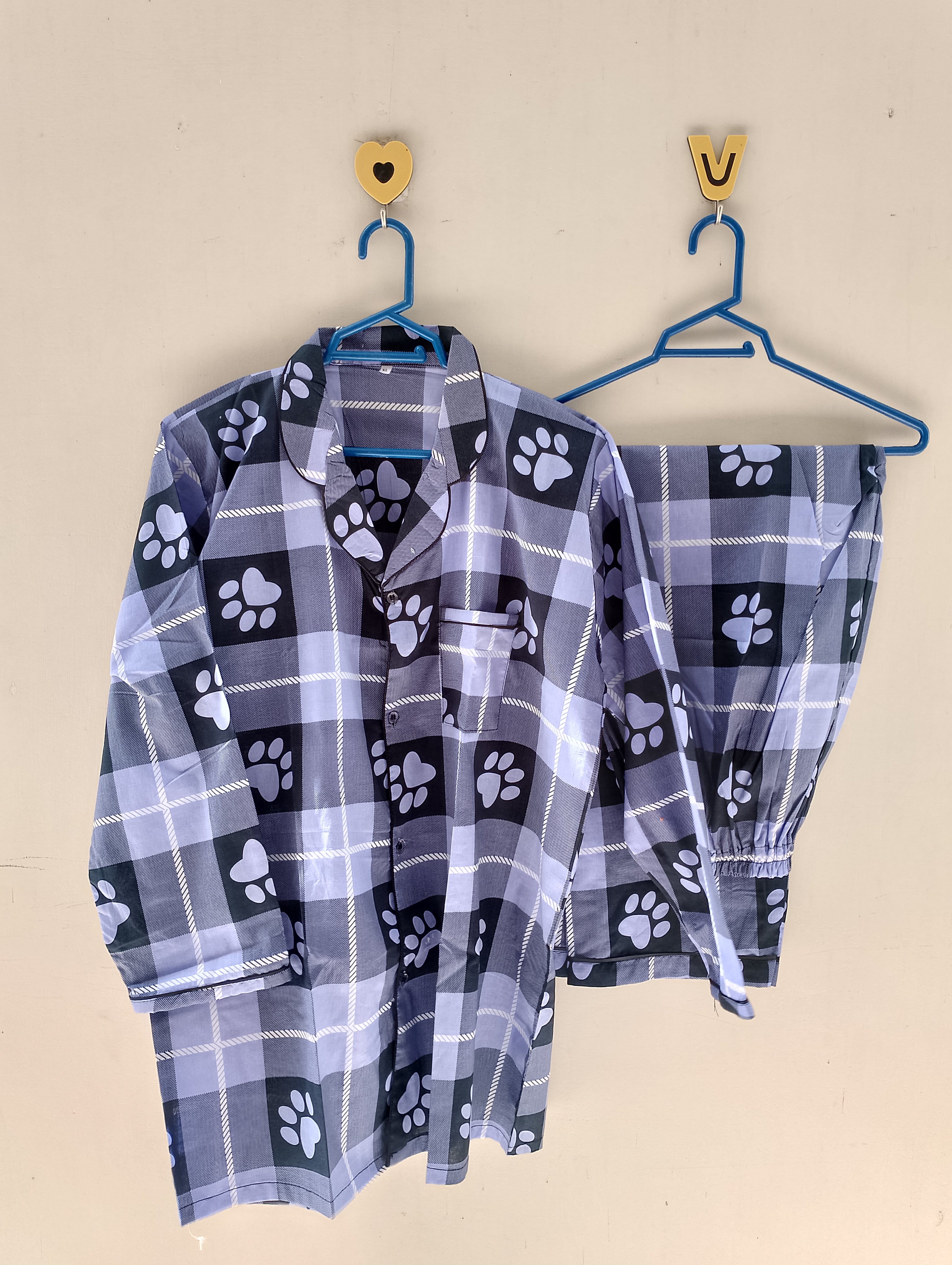 Purple paws cotton pj suit – Mydealsbazaar